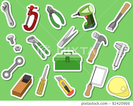 Sticker style tool icon set - Stock Illustration [92420908] - PIXTA