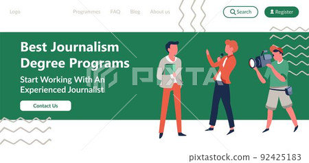 Best journalism degree programs, website page - Stock Illustration ...