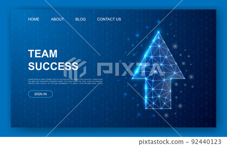 Up arrow 3d polygonal website template.... - Stock Illustration ...
