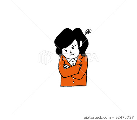 A woman with a troubled look - Stock Illustration [92473757] - PIXTA