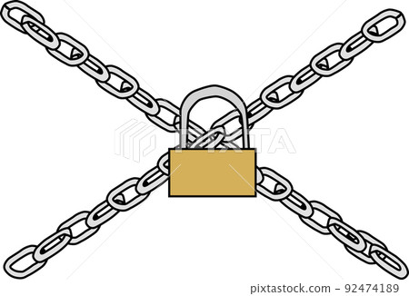 Illustration of intersecting chains and padlocks - Stock Illustration ...