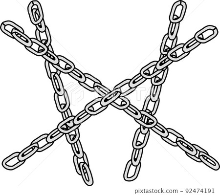 Illustration of a chain that imagines off-limits - Stock Illustration ...