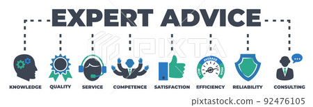 EXPERT ADVICE Concept with icons and signs - Stock Illustration ...