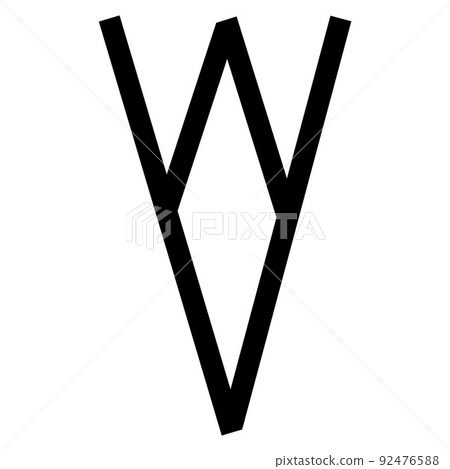 vector runic scandinavian celtic alphabet letter V - Stock Illustration ...