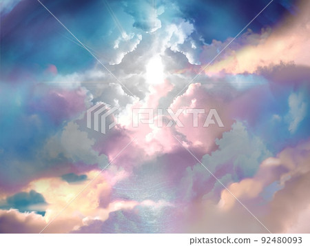Graphic Light Shining From Heaven Light From Heaven Hi Res Stock
