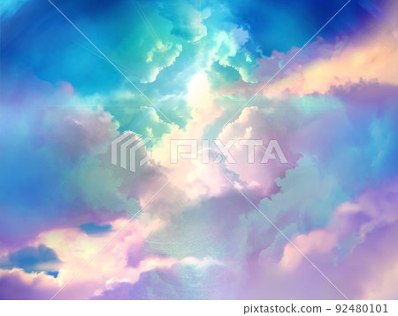 A mysterious illustration of the divine light... - Stock Illustration ...