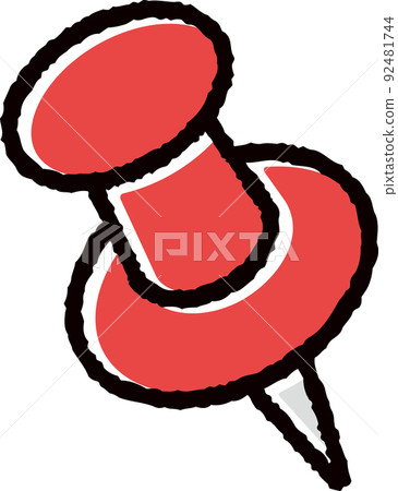 Red push pin. Single unit. - Stock Illustration [92481744] - PIXTA