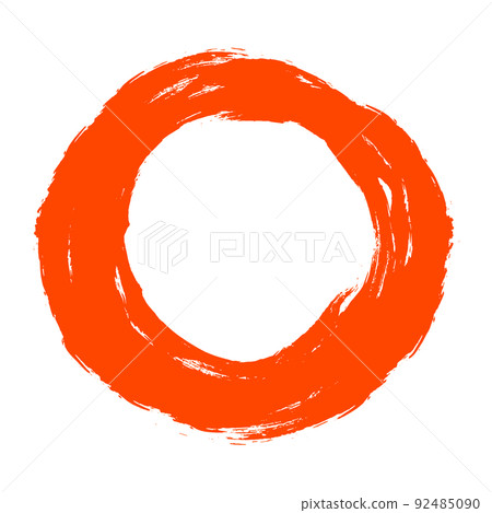 Illustration of a circle written with a brush - Stock Illustration ...