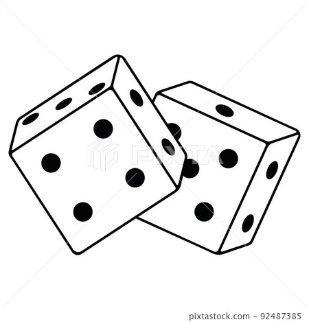 Dice, cubes, vector illustration outline icon...-插圖素材 [92487385] - PIXTA圖庫
