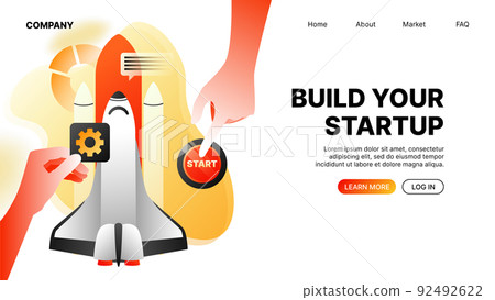 Build Startup Online. Website Landing Page... - Stock Illustration ...