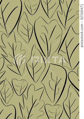 Fall, autumn season dry leaves botanical... - Stock Illustration ...