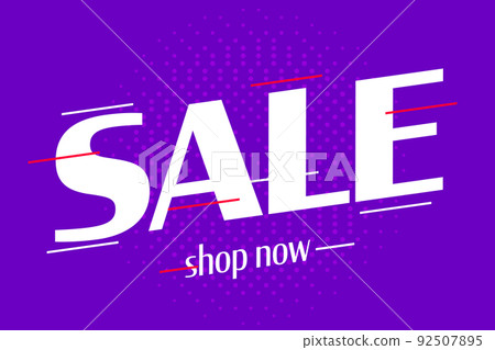 Shop now text announcement for sale promo... - Stock Illustration ...