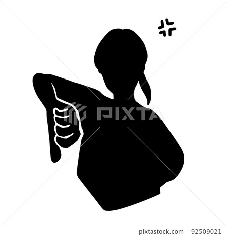 Silhouette illustration of a booing woman black - Stock Illustration ...