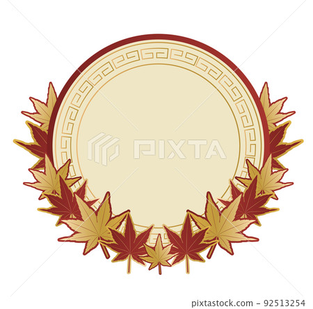 Autumn leaves Japanese style background - Stock Illustration [92513254 ...