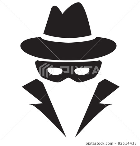 spy icon on white background. agent sign. spy... - Stock Illustration ...