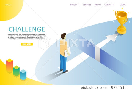 Business challenge landing page website vector... - Stock Illustration ...