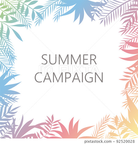 Colorful leaf frame - Stock Illustration [92520028] - PIXTA