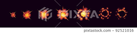 Animation sprite sheet of bomb explosion sequence - Stock Illustration ...