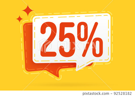 25 percent promo label design. Sale sticker... - Stock Illustration ...