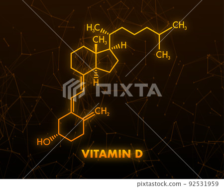 Green vitamin d formula on golden background.... - Stock Illustration ...