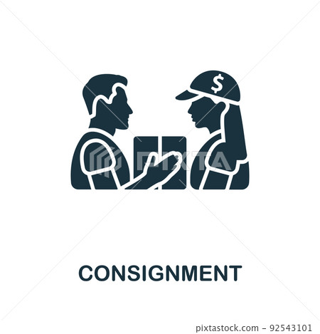Consignment icon. Monochrome simple line... - Stock Illustration ...