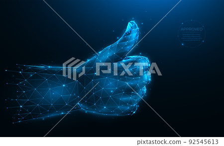 Approved. Thumb up or gesture of approval... - Stock Illustration ...