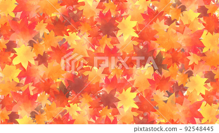 Maple leaves piled up on one side (wide) - Stock Illustration [92548445 ...