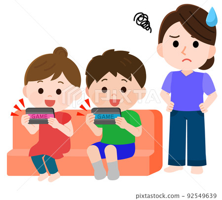 Illustration of a mother with a troubled face... - Stock Illustration ...