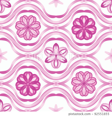 Seamless floral pattern ornament with pink flowers - Stock Illustration ...