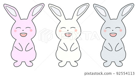 Illustration of a smiling rabbit outline =... - Stock Illustration ...