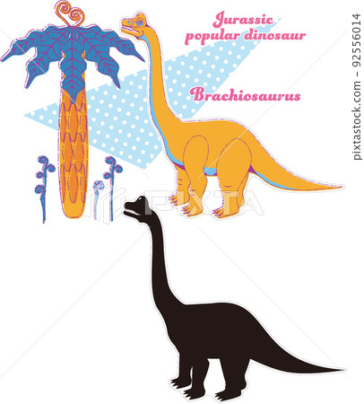 Brachiosaurus Early Cretaceous Dinosaur - Stock Illustration [92556014 ...