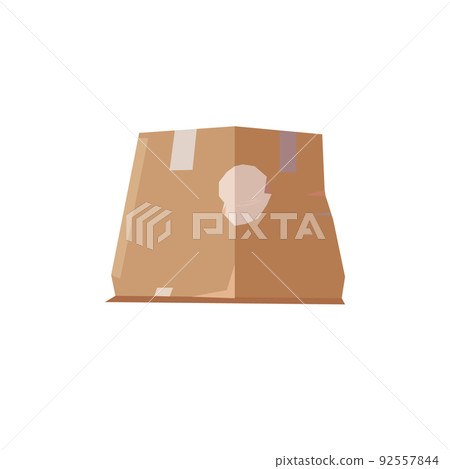 Damaged broken cardboard box. Broken, wet, torn... - Stock Illustration ...