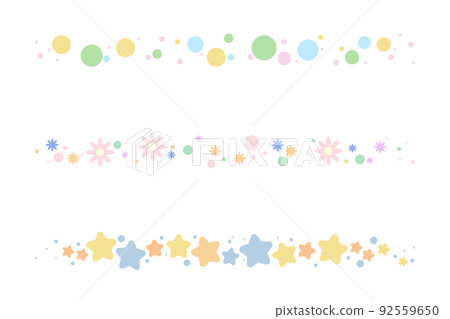 Set of cartoon decorative borders. Floral,... - Stock Illustration ...
