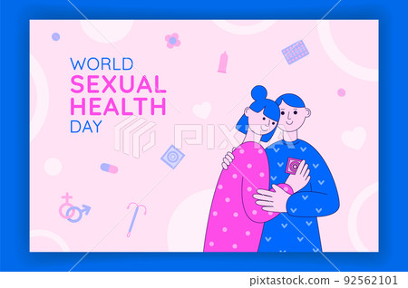 World sexual health day illustration with couple. - Stock Illustration ...