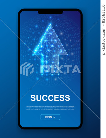 Up arrow 3d polygonal symbol for UI, UX design... - Stock Illustration ...