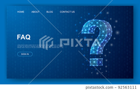 Question mark 3d polygonal website template.... - Stock Illustration ...