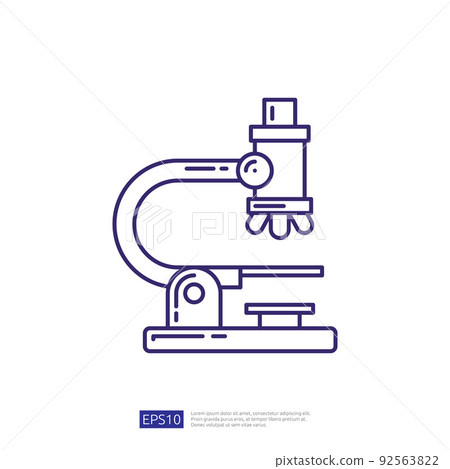Microscope Lens Vector Line Icon - Stock Illustration [92563822] - PIXTA