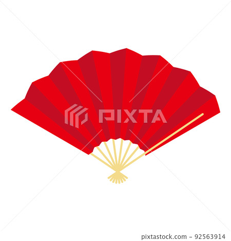 Illustration of a simple red fan - Stock Illustration [92563914] - PIXTA