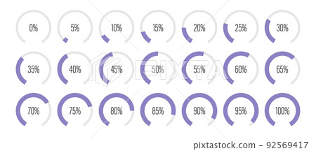 set of arc percentage diagrams meters progress bar - Stock Illustration ...