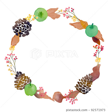 Watercolor. Vector frame of autumn plants and... - Stock Illustration ...