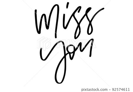 Miss you. Handwritten text. Modern calligraphy.... - Stock Illustration ...