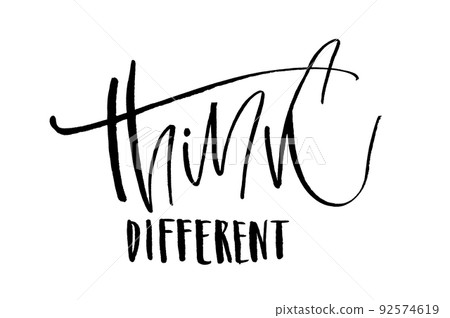 Think different. Handwritten text. Modern... - Stock Illustration ...