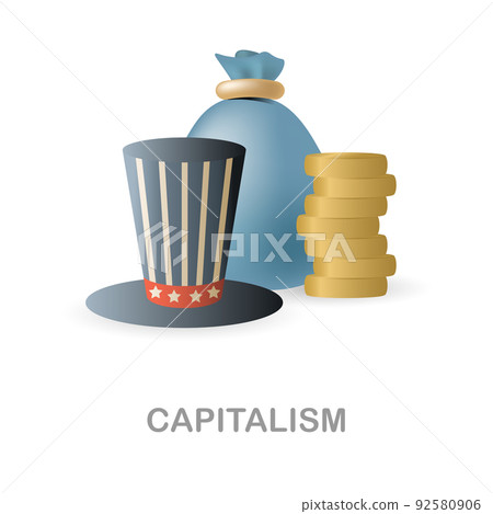 Capitalism icon. 3d illustration from economic... - Stock Illustration ...