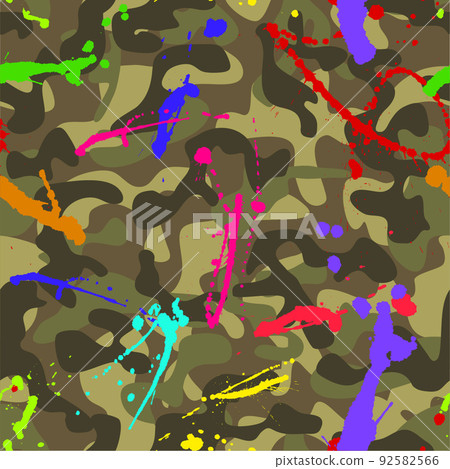 Pattern Digicamo Ink Black Vivid Color Pattern... - Stock Illustration ...