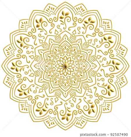 Mandala art (goldsmith, plant, line) - Stock Illustration [92587490 ...