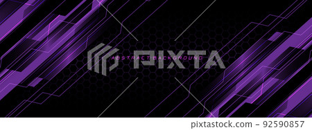 Abstract violet neon cyber circuit futuristic... - Stock Illustration ...