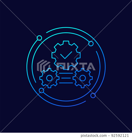production and quality control line vector icon - Stock Illustration ...