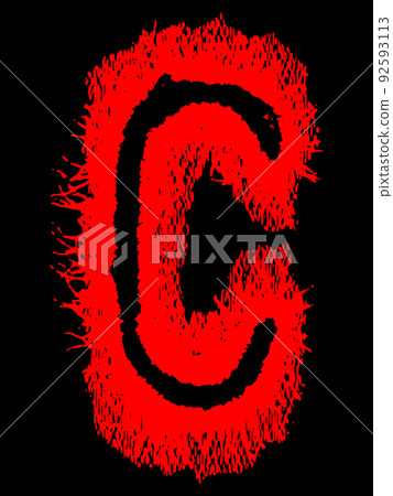 Metal music band's font.Red letter with smudges... - Stock Illustration ...