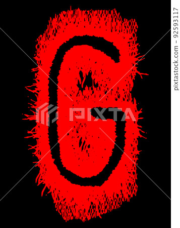 Metal music band's font.Red letter with smudges... - Stock Illustration ...
