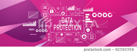 Data protection theme on geometric pattern... - Stock Illustration ...